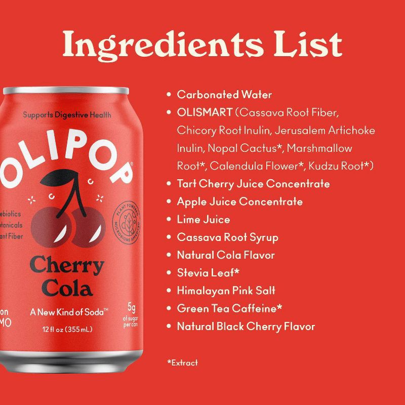 OLIPOP Cherry Cola Prebiotic Soda - 12 fl oz 12 fl oz | Shipt
