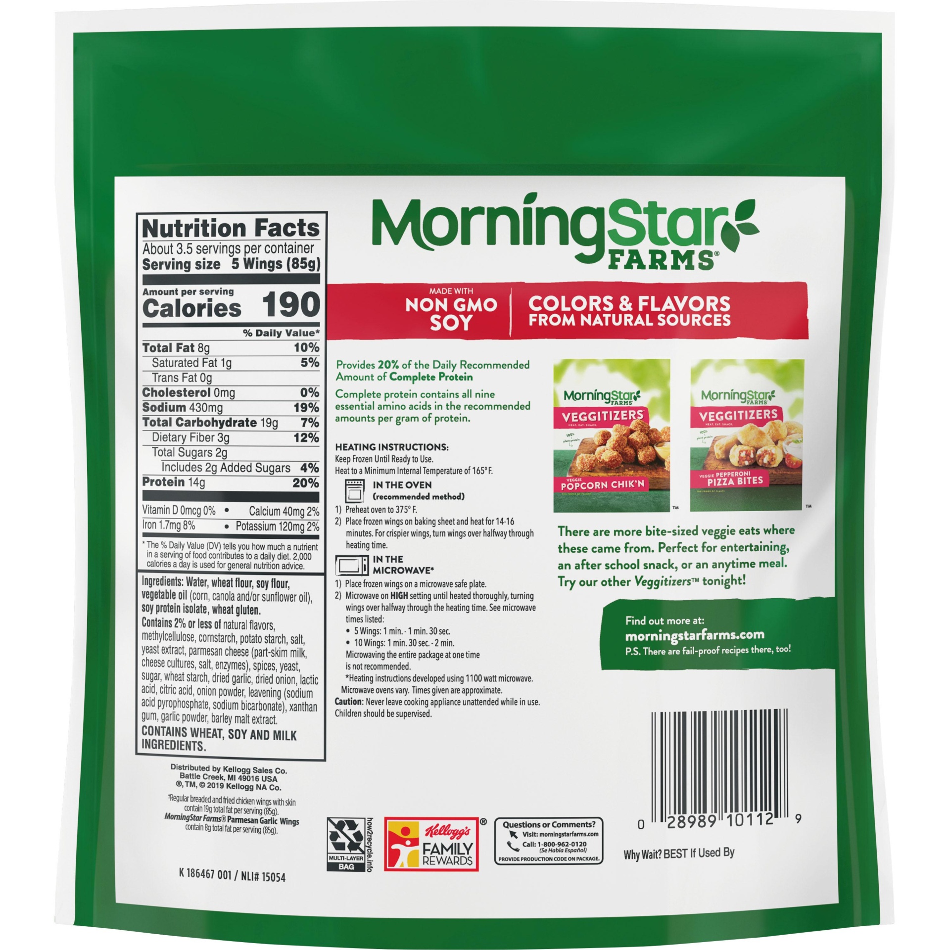 MorningStar Farms Veggitizers Meatless Chicken Wings, Plant Based ...