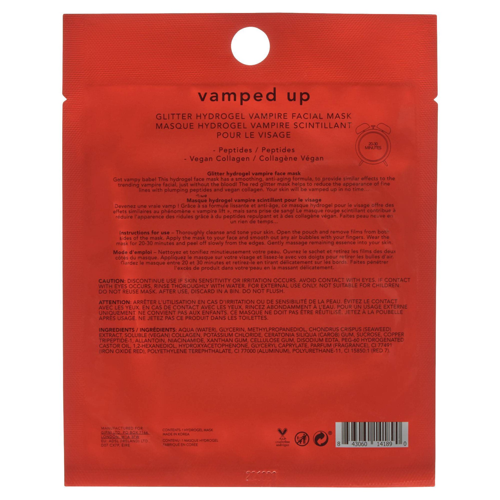 Holler and Glow Vamped Up Glitter Hydrogel Vampire Facial Mask - 0.78oz ...