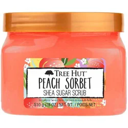 Tree Hut Peach Sorbet Shea Sugar Grapefruit, Strawberry, Melon, Banana ...