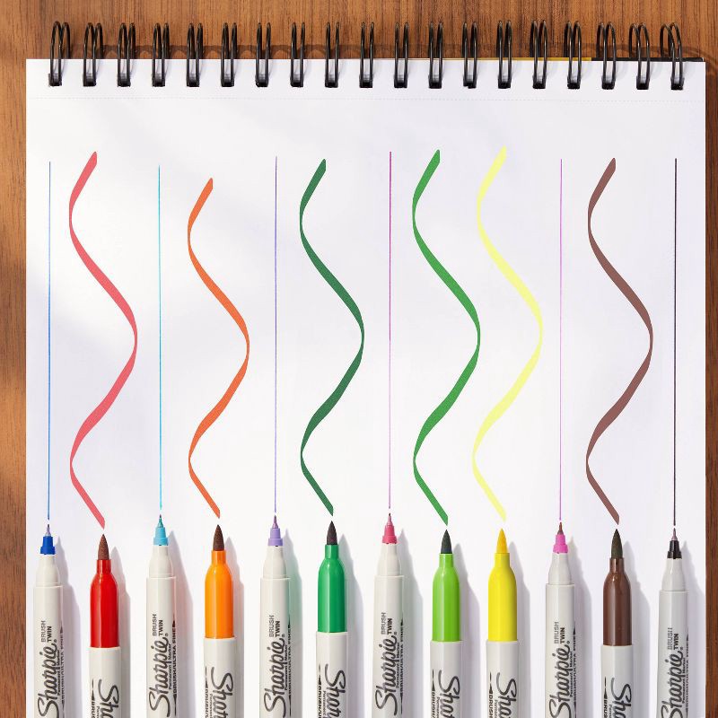 Sharpie 12pk Permanent Markers Brush and Ultra Fine Twin Assorted ...