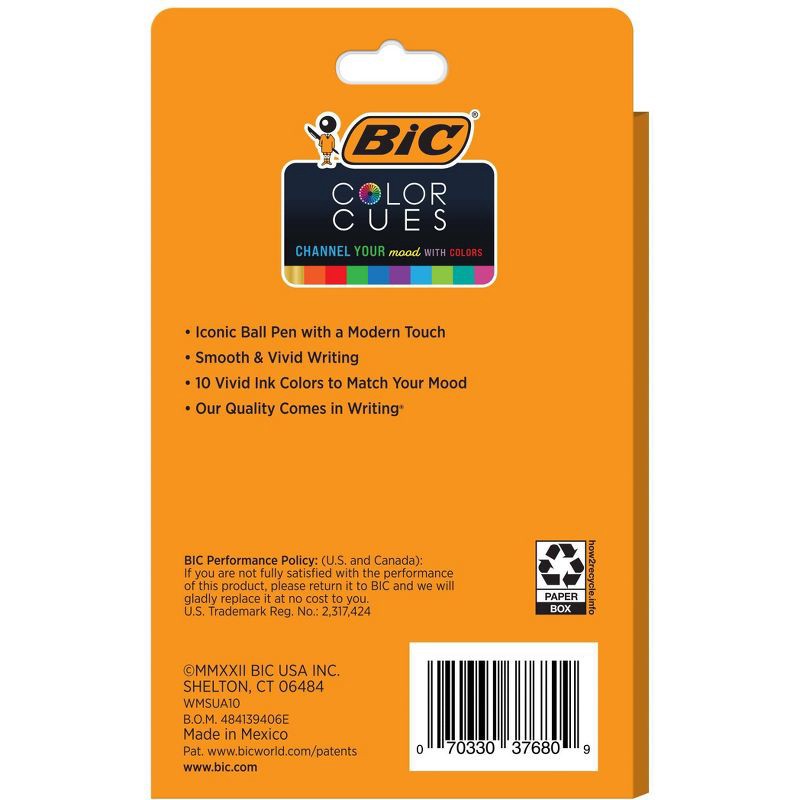 BiC 10ct Ball Pen Color Cues Non-Retractable 10 ct | Shipt