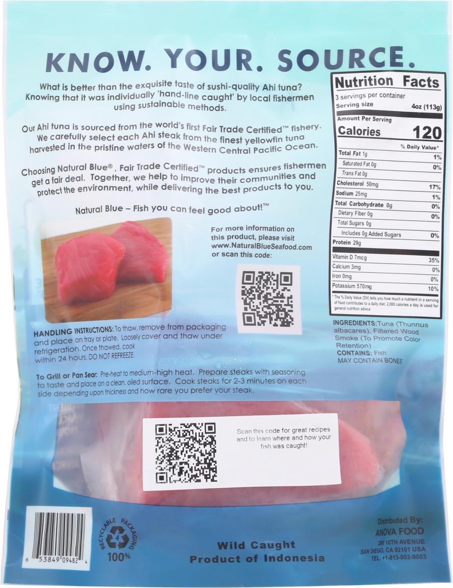 Natural Blue Wild Caught Ahi Tuna Steaks 12 oz 12 oz | Shipt