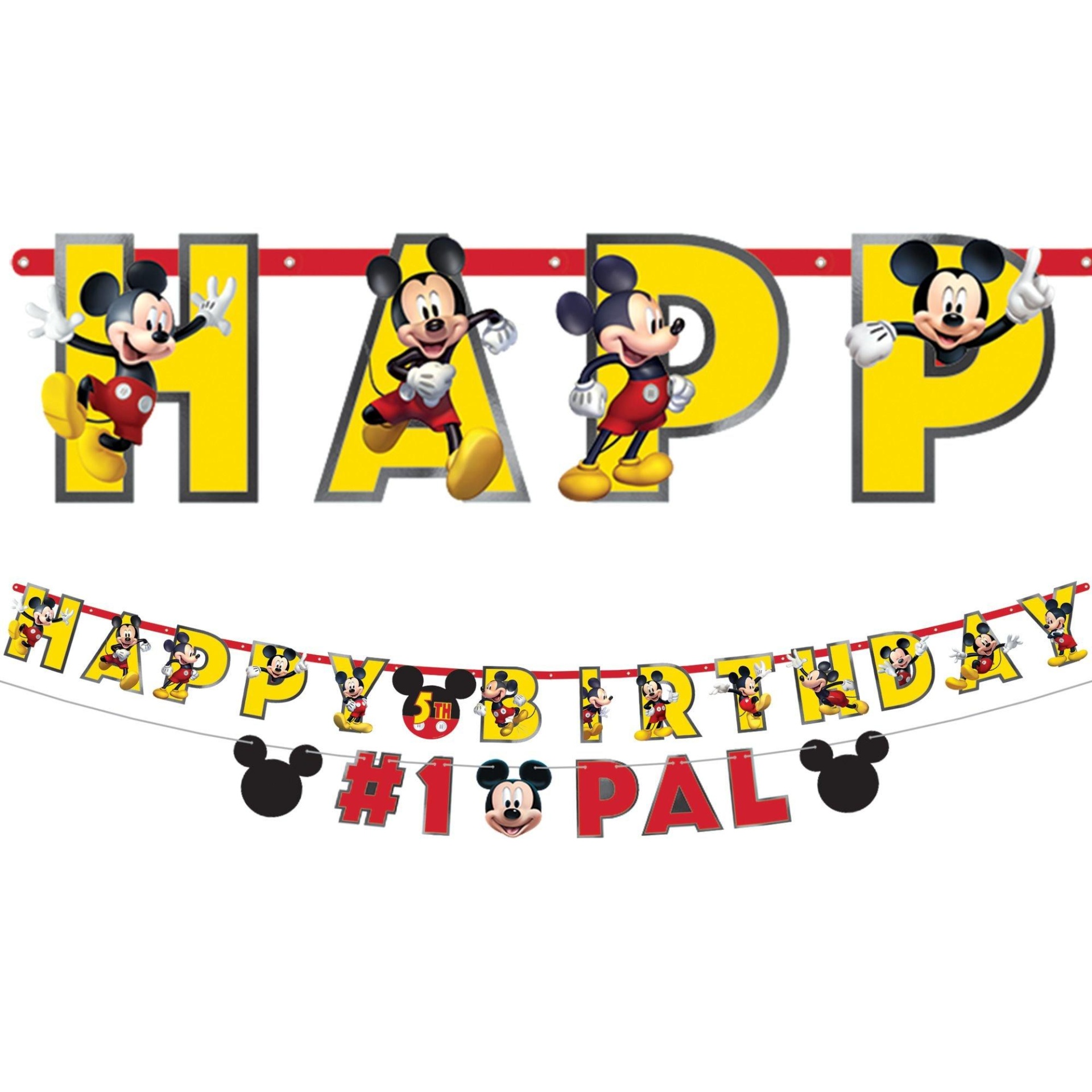 Party City Mickey Mouse Forever Personalized Birthday Banner Kit 2 ct ...