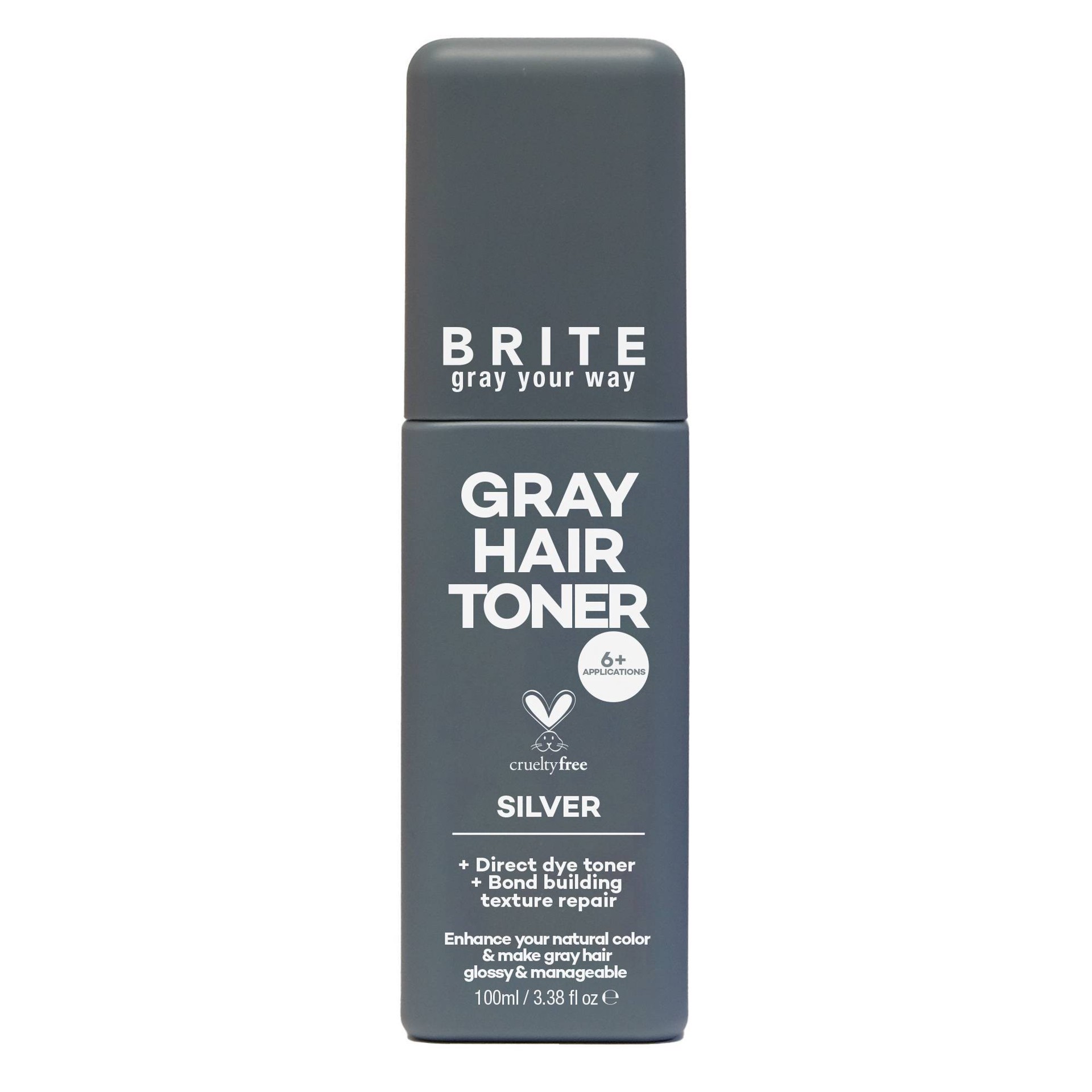 BRITE Gray Hair Toner Color Touch Up System - Silver - 3.38 fl oz 3.38 ...
