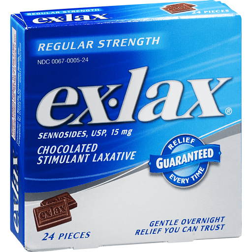 Exlax Regular Strength Chocolated Stimulant Laxative Pieces 24 ct | Shipt