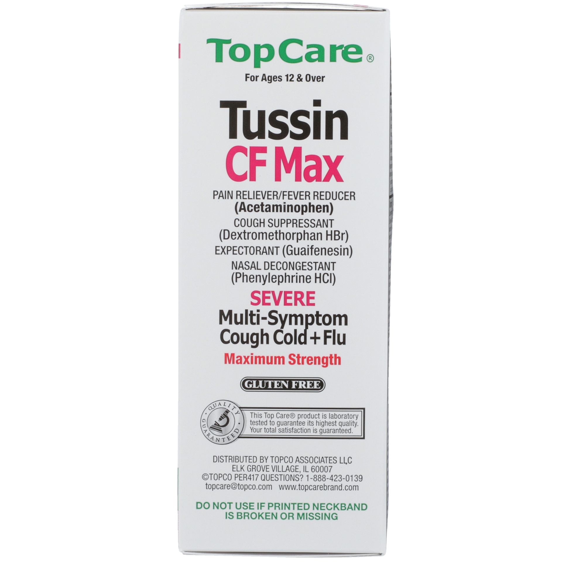 TopCare Maximum Strength Tussin Cf Max Severe Multi-symptom Cough Cold ...