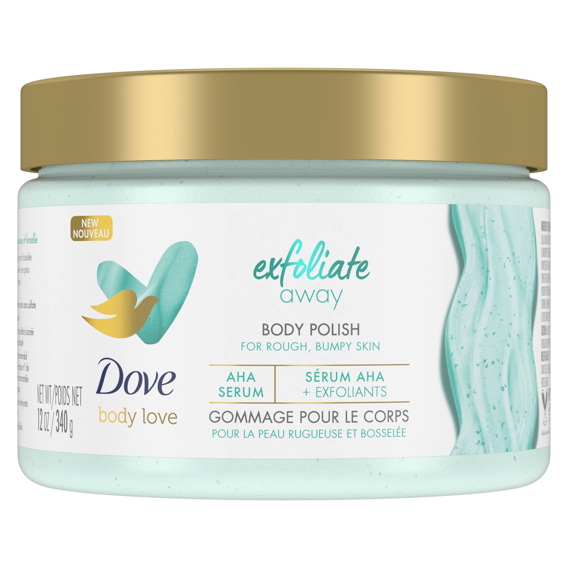Dove Beauty Body Love Exfoliate Away Body Polish for Rough & Bumpy Skin ...