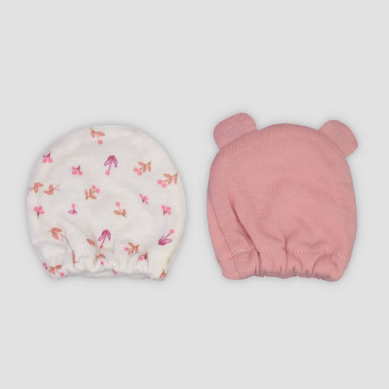 Carter's Just One You Baby 2pk Bear Mittens - Light Red/White 2 ct | shipt