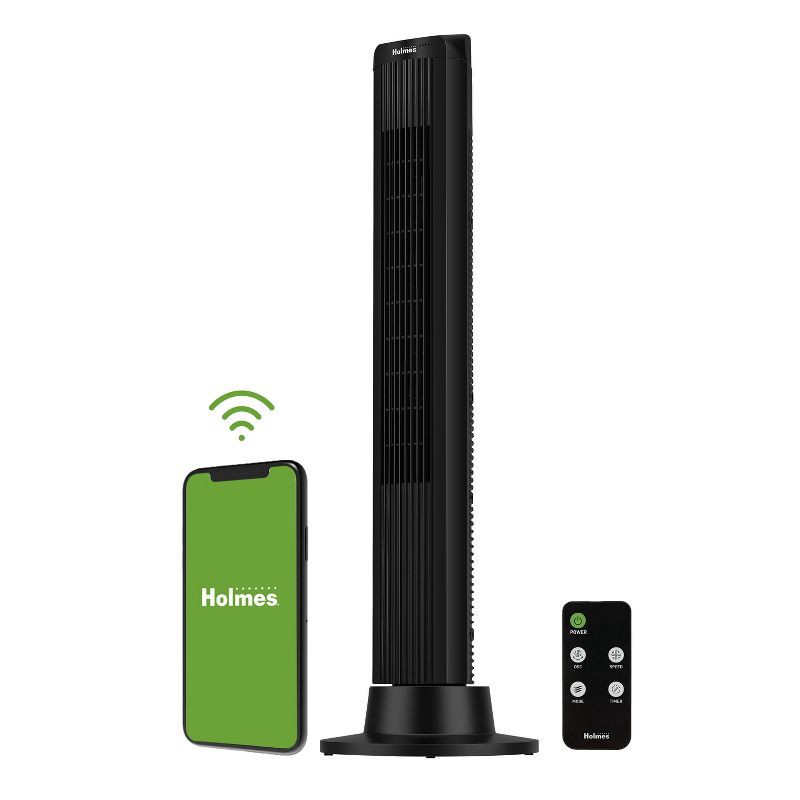 Holmes 40" Wi-Fi Smart Connect Digital Oscillating 3 Speed Tower Fan ...