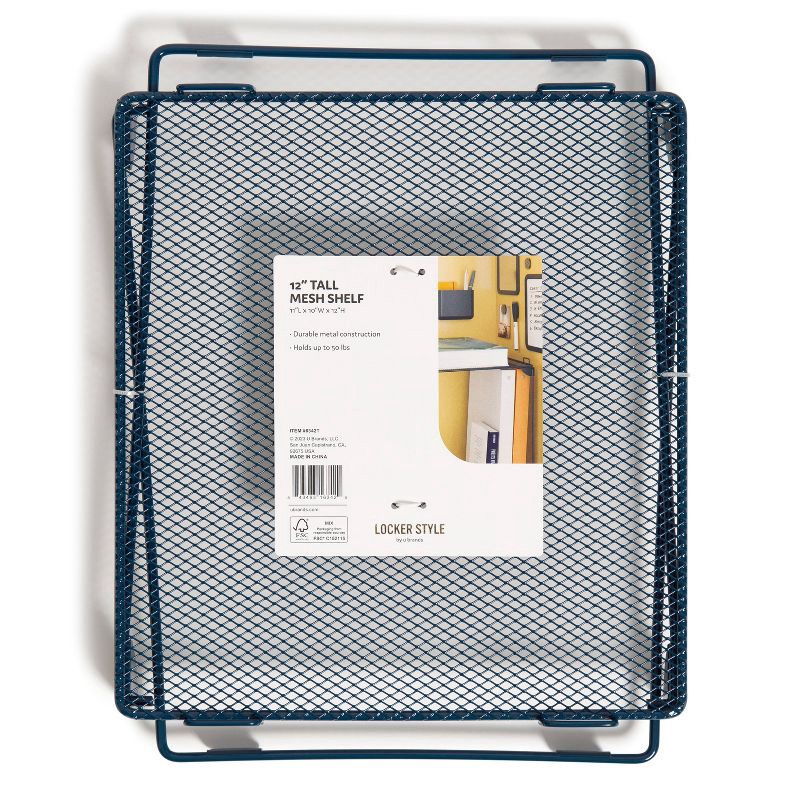 U Brands 12" Mesh Locker Shelf Dark Indigo 1 ct | Shipt