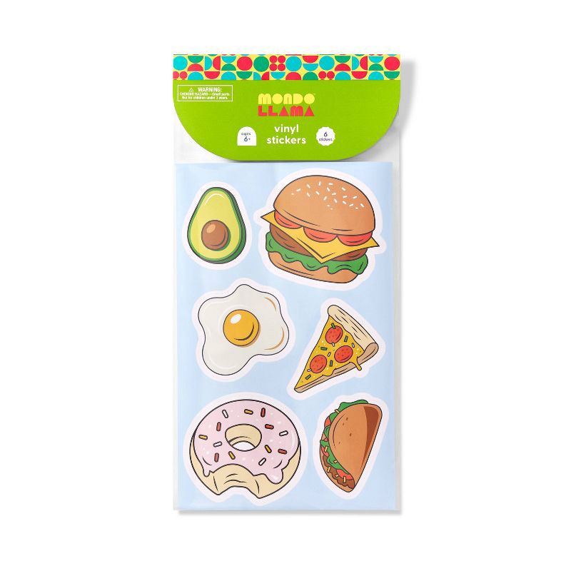 6ct Food Vinyl Stickers - Mondo Llama 6 ct | Shipt