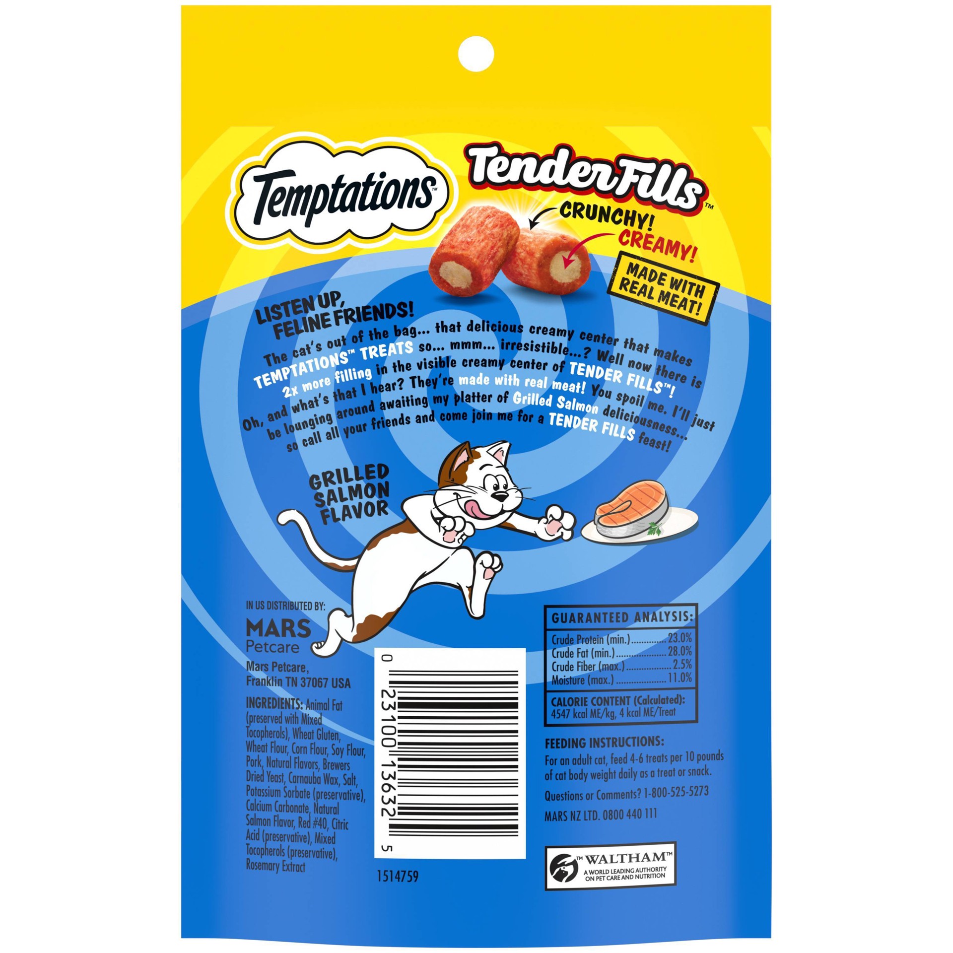 Temptations Tender Fills Grilled Salmon Flavored Cat Treat - 2.1oz/12ct ...