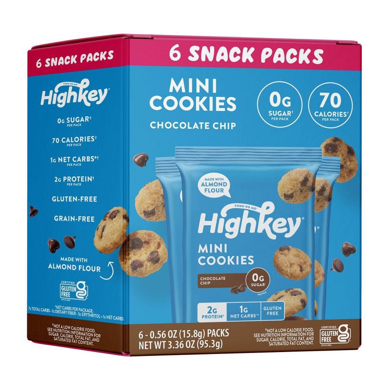 Highkey Chocolate Chip Mini Cookies - 3.36oz/6ct 3.36 oz, 6 ct | Shipt
