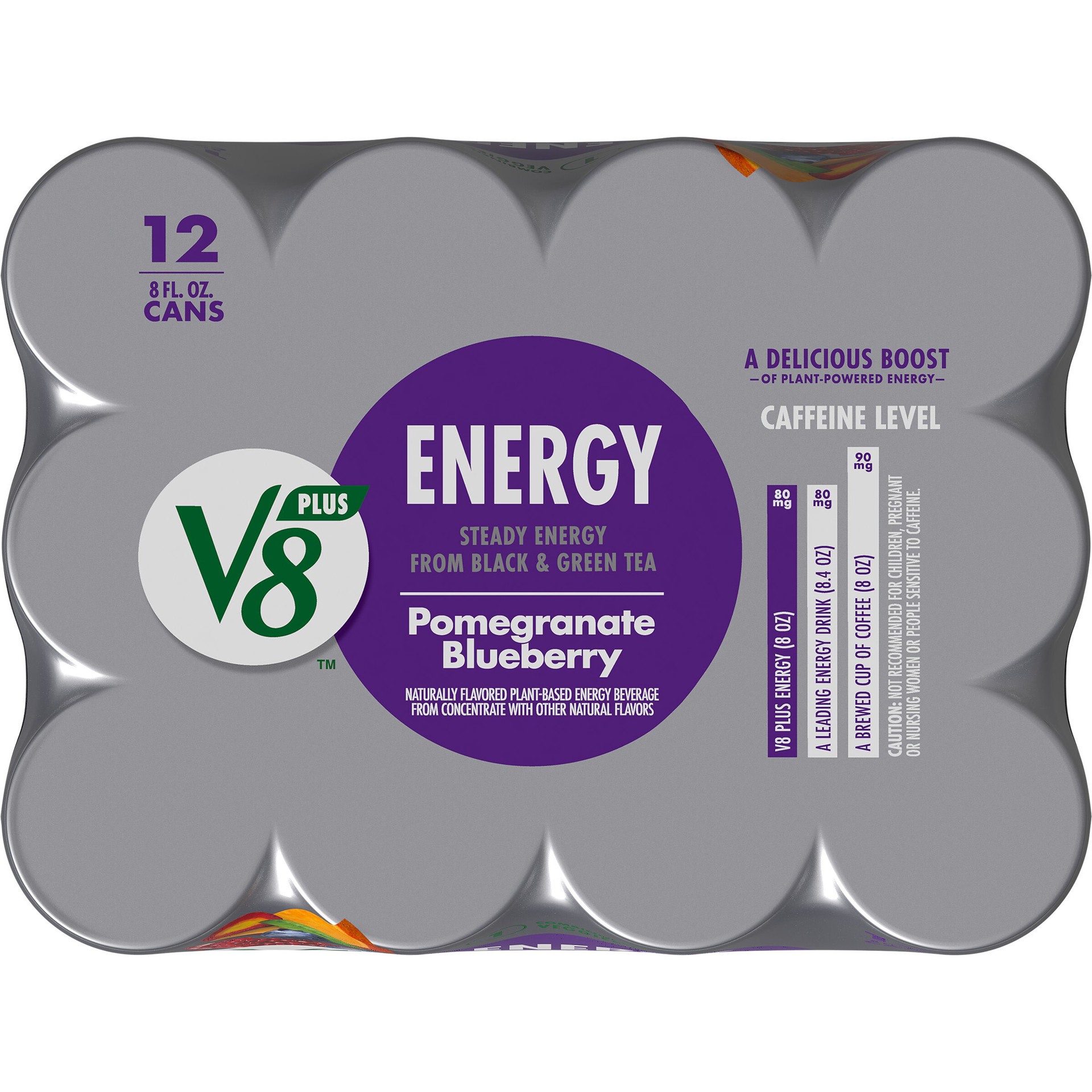 V8 V8+ Energy Pomegranate Blueberry Energy Drink from Black & Green Tea ...