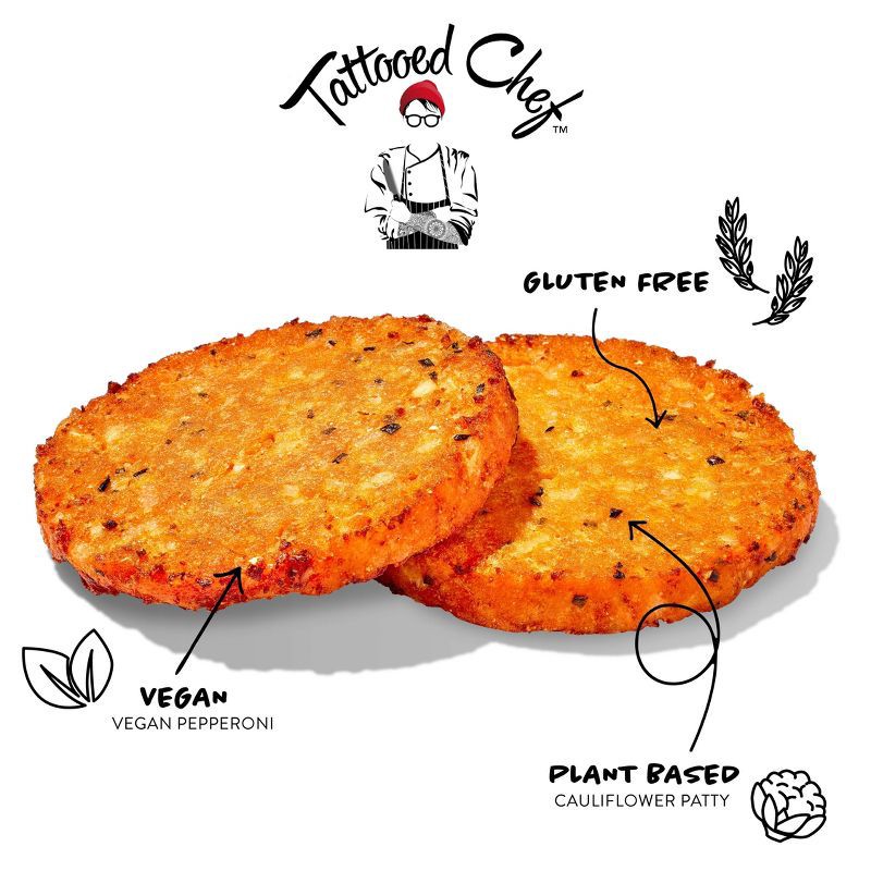 Tattooed Chef Frozen Plant Based Pepperoni Pizza Burger - 4ct/2.5oz 4 ...