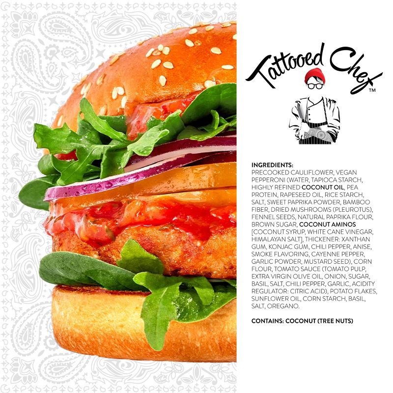 Tattooed Chef Frozen Plant Based Pepperoni Pizza Burger - 4ct/2.5oz 4 ...