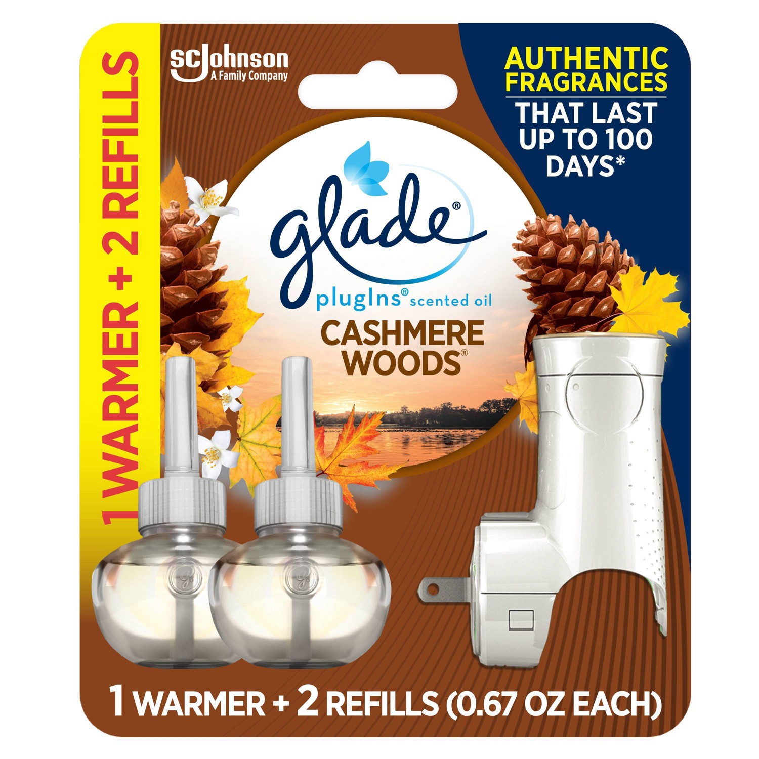Glade Piso Cashmere Woods Refills + Warmer Air Freshener - 1.34 fl oz 1 ...
