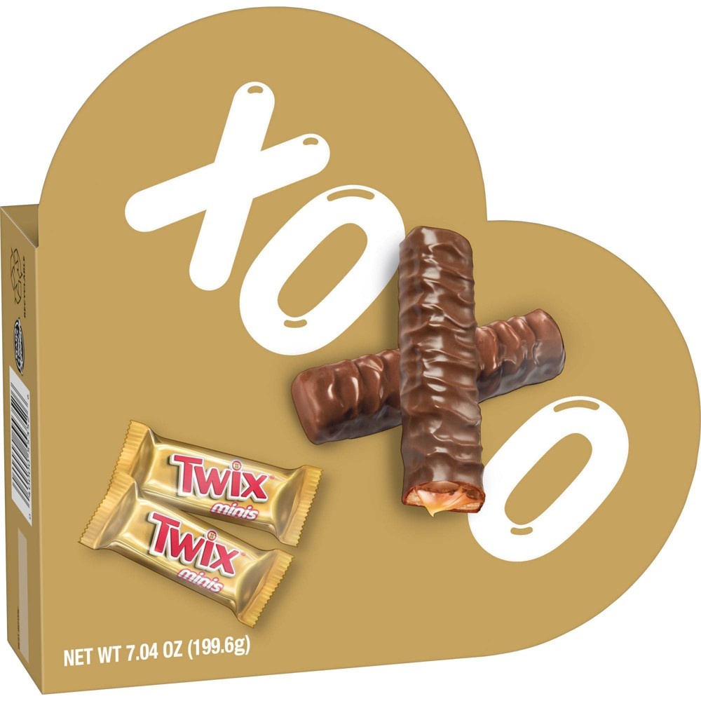 TWIX Valentine's Caramel Minis Size Chocolate Cookie Bar Candy Heart ...
