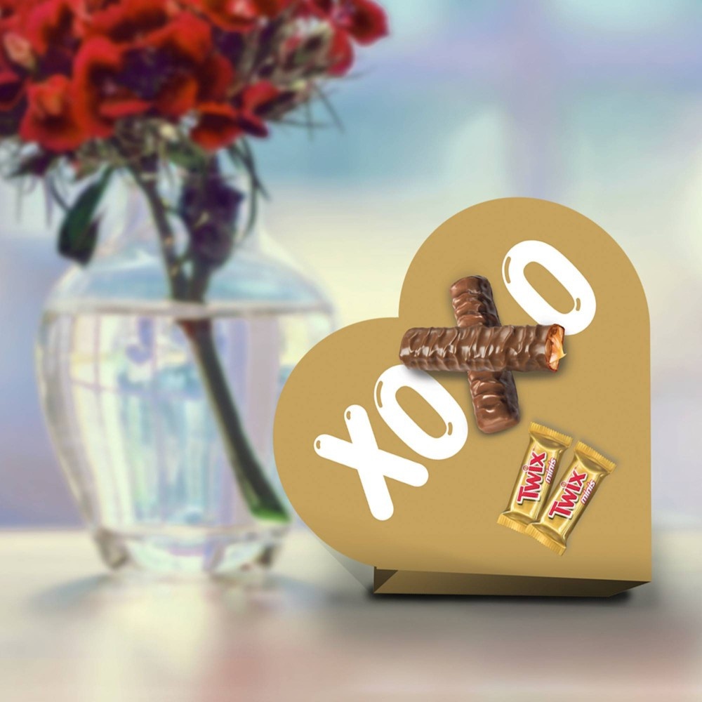 TWIX Valentine's Caramel Minis Size Chocolate Cookie Bar Candy Heart ...