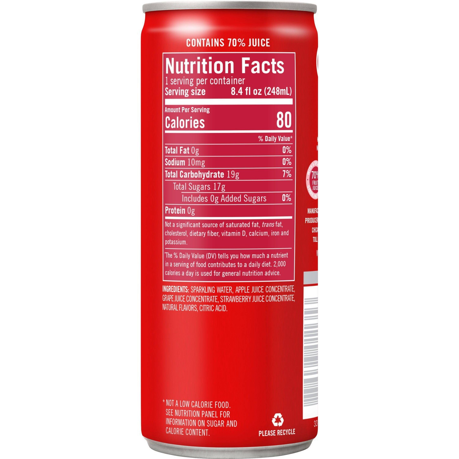 Izze Strawberry Flavored Sparkling Juice Drink - 4pk/8.4 fl oz Cans 4 ...