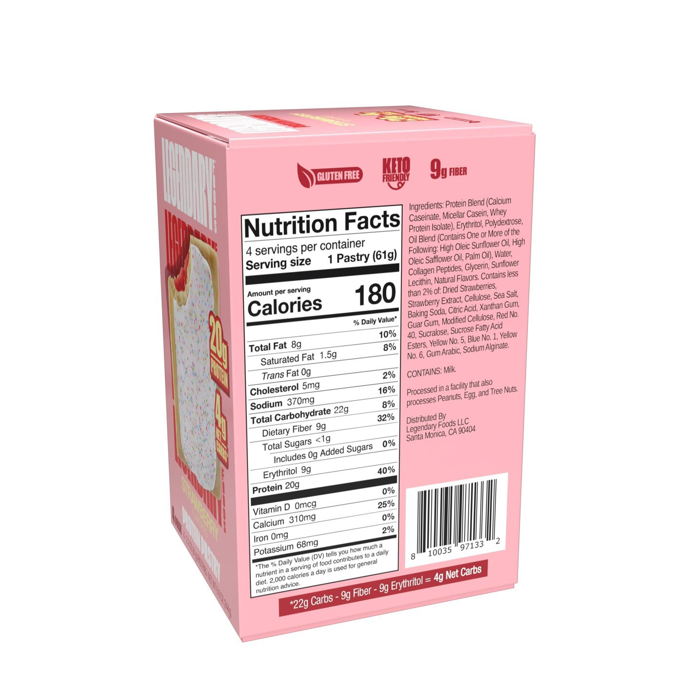 Legendary Foods Protein Pastries Nutrition Bars - Strawberry - 8.6oz ...