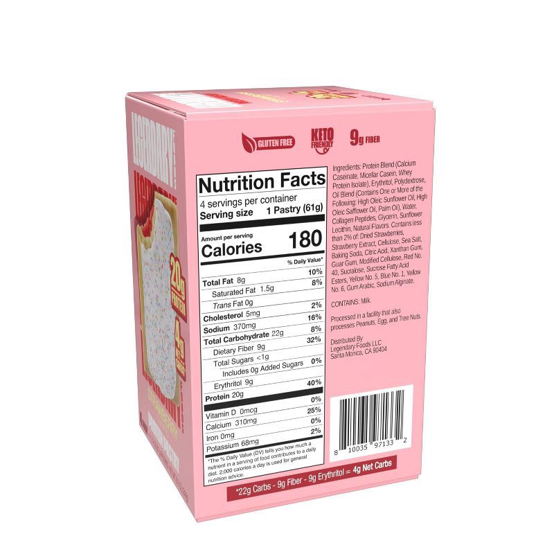 Legendary Foods Protein Pastries Nutrition Bars - Strawberry - 8.6oz ...