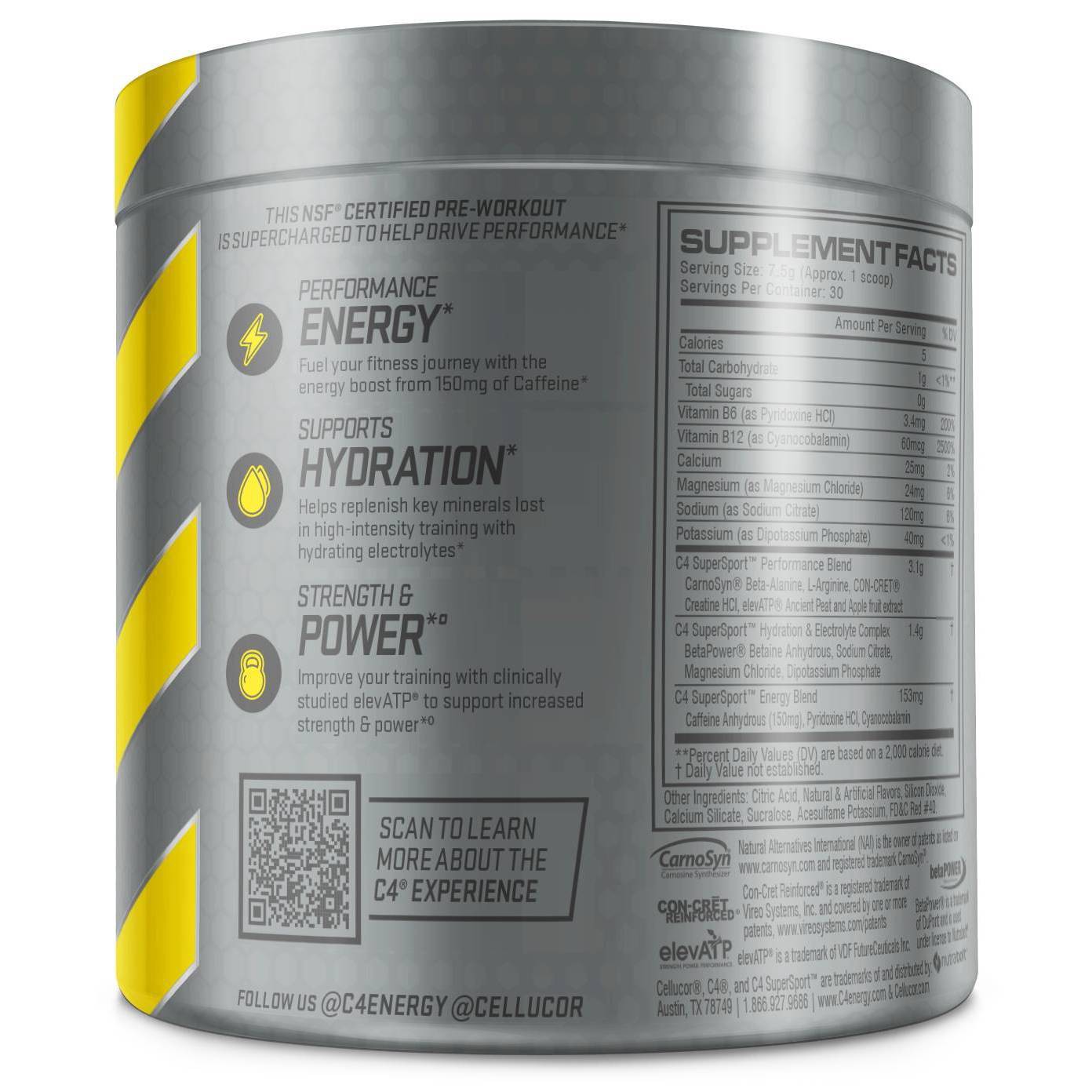 C4 Sport Supersport Fruit Punch Pre-Workout 7.9 oz 1 ct | Shipt