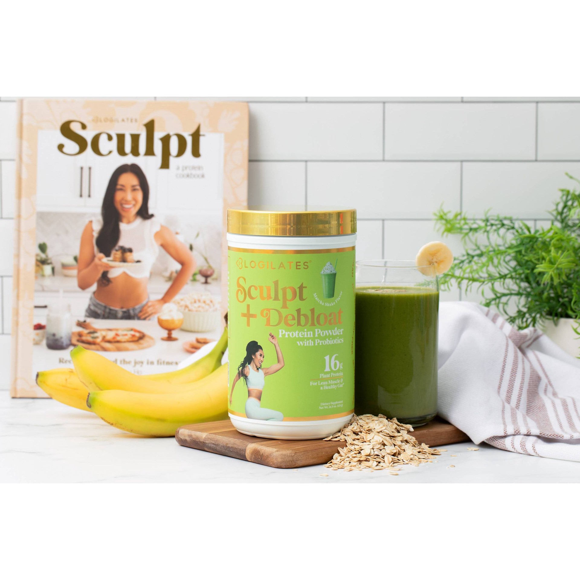 Blogilates Sculpt & Debloat Plant Protein Powder - Matcha Milkshake ...