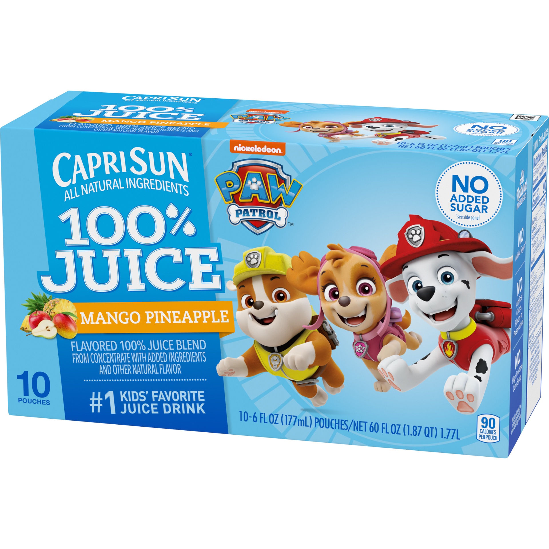Capri Sun 100% Juice Paw Patrol Mango Pineapple Naturally Flavored ...