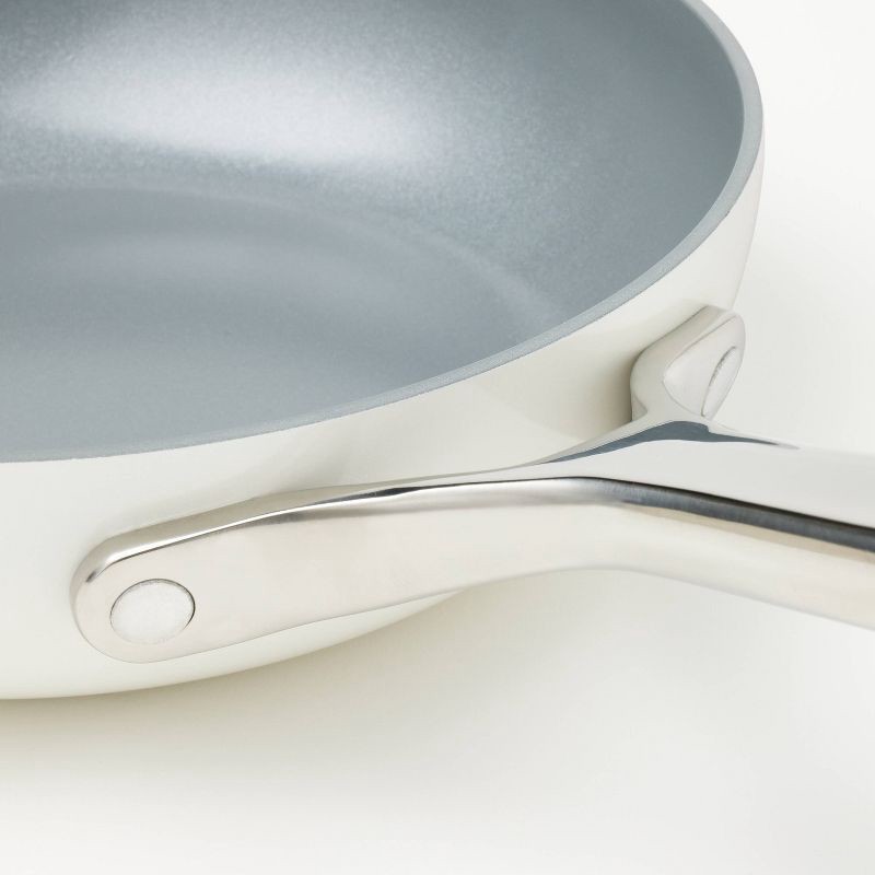 8" Nonstick Ceramic Coated Aluminum Fry Pan Cream - Figmint™ 1 ct | shipt