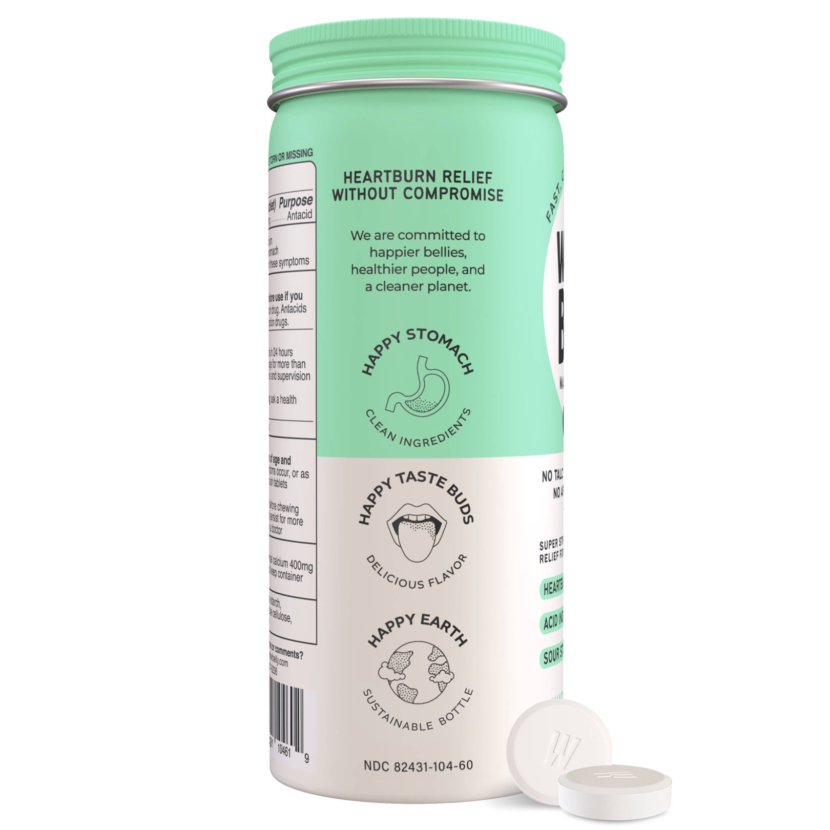 Wonderbelly Antacid 1000mg Chewable Heartburn Relief Tablets ...