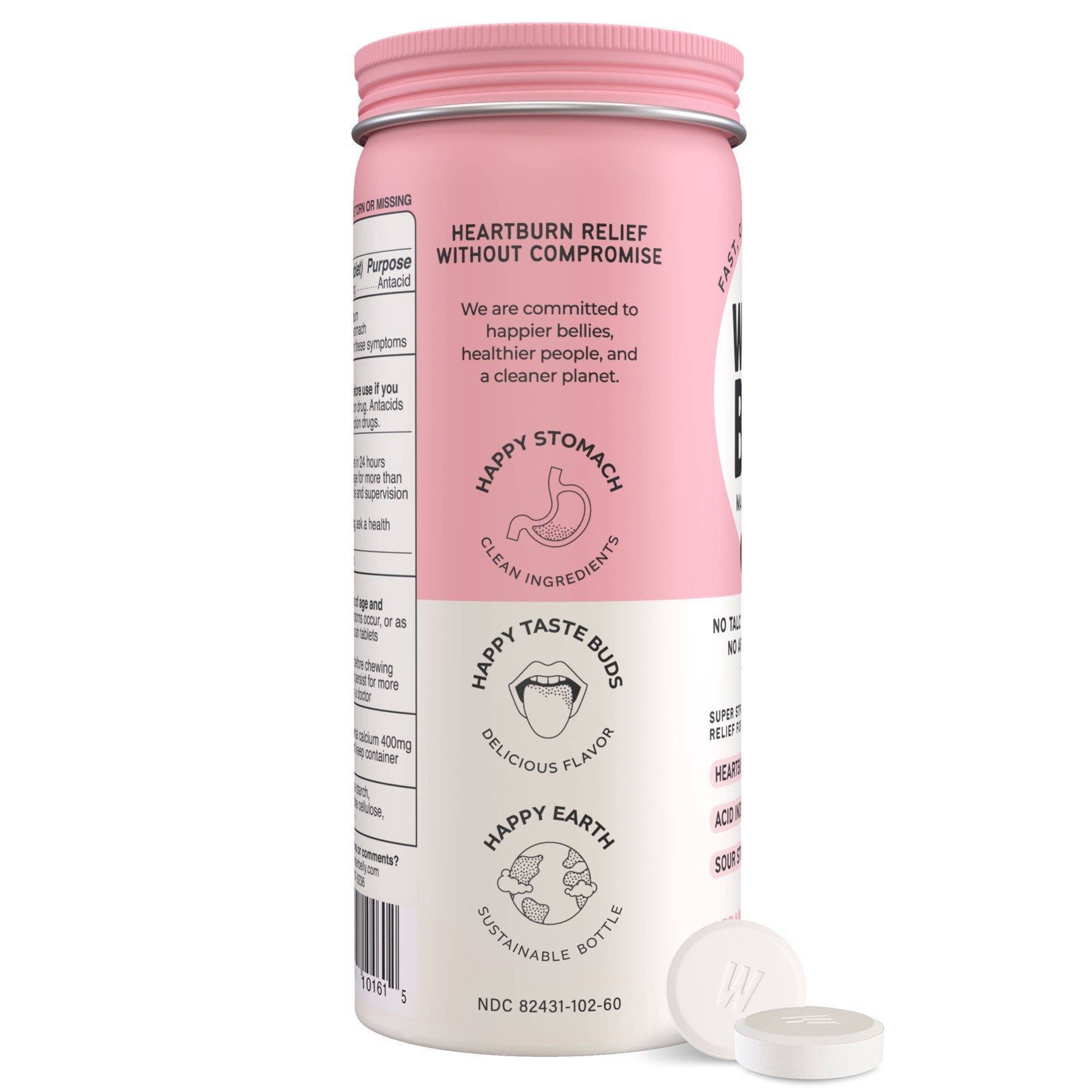 Wonderbelly Antacid 1000mg Chewable Heartburn Relief Tablets ...