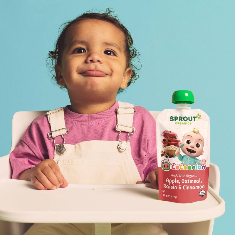 Sprout Foods Cocomelon Organic Stage 2 Apple Oatmeal and Raisin with ...