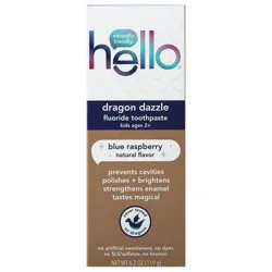 Hello Kids Dragon Dazzle Fluoride Toothpaste Blue Raspberry 4.2 oz | shipt