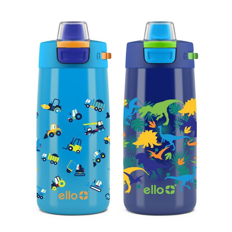 Ello 2pk Colby Kids' Stainless Steel 12oz Water Bottles Blue 2 ct; 12 ...