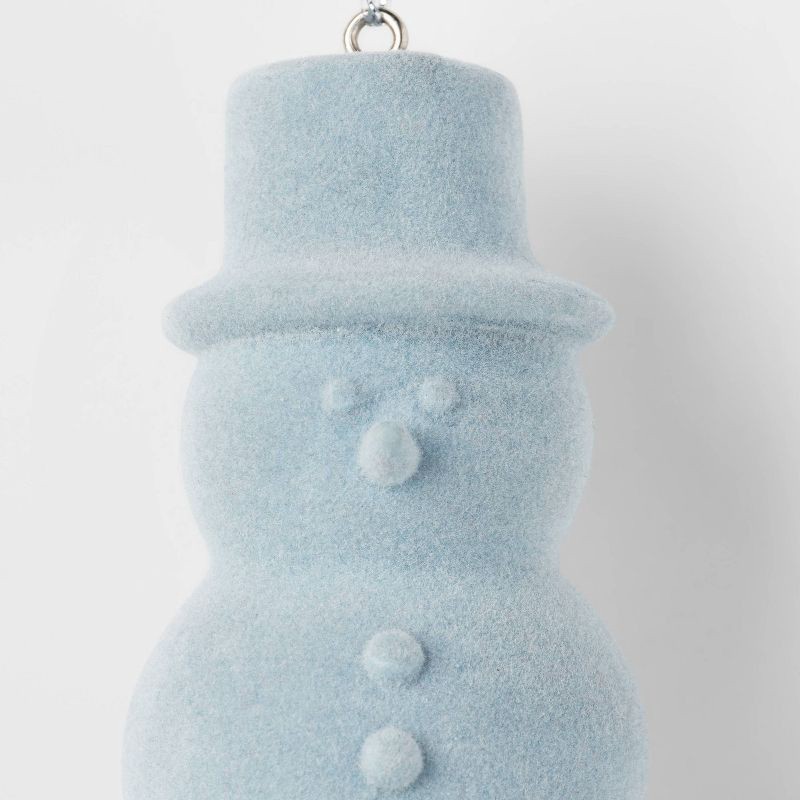 Flocked Snowman Christmas Tree Ornament Blue - Wondershop 1 ct | Shipt