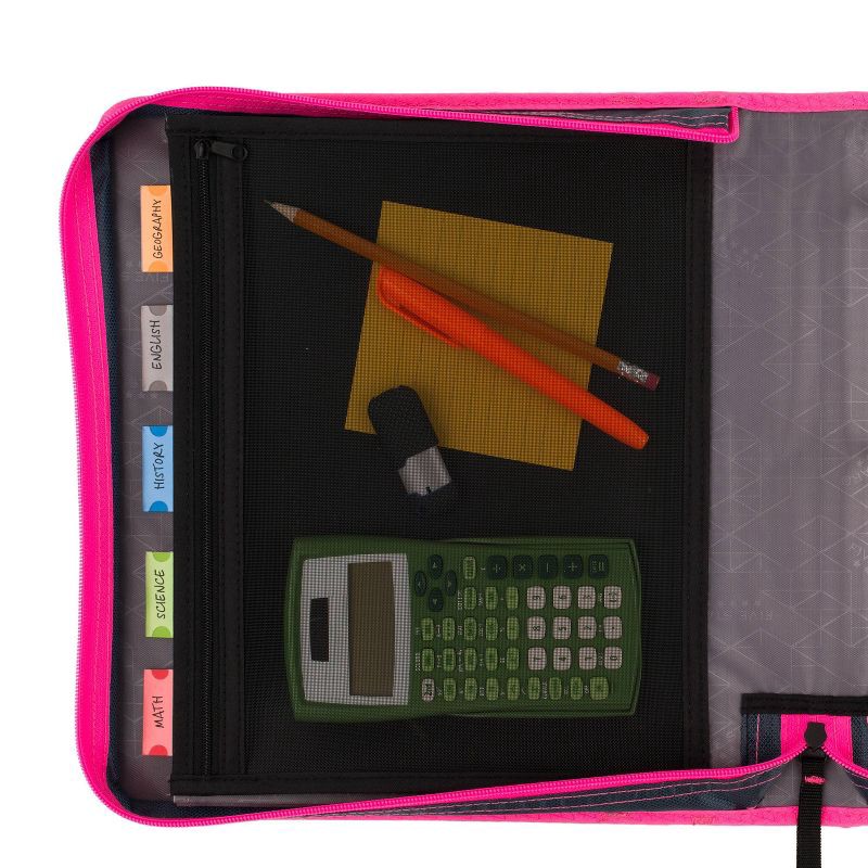 Five Star 2" Sewn Zipper Binder with Expansion Panel Navy/Pink 1 ct | Shipt