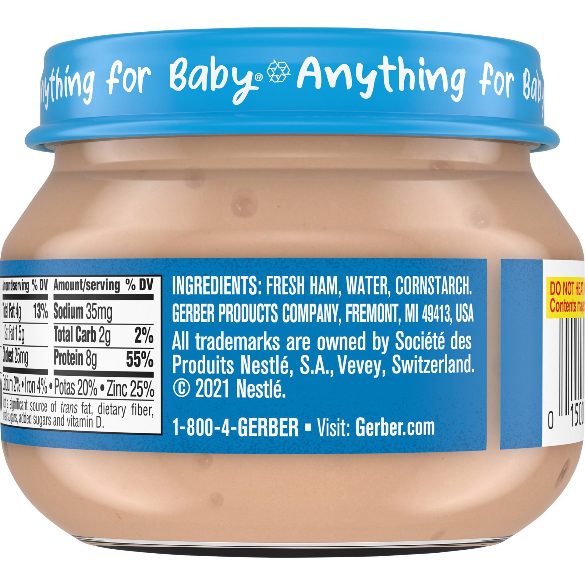 Gerber 2nd Foods Mealtime for Baby Baby Food, Ham and Gravy Jar 71 gram ...