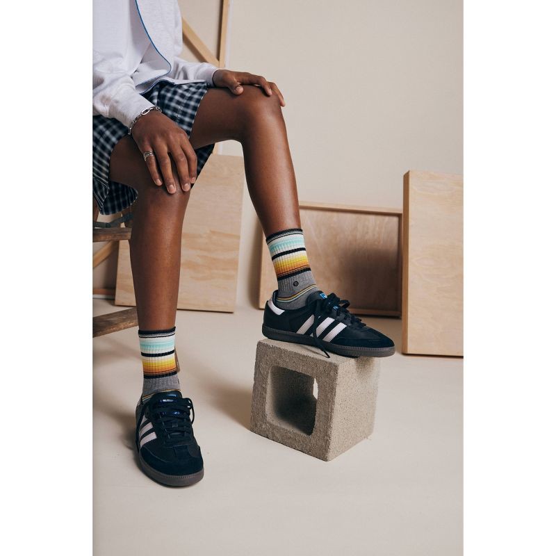 Stance Kids' Multi Striped Crew Socks - Gray L 1 ct | Shipt