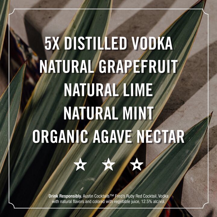 Austin Cocktails Fred's Sparkling Ruby Red Vodka Ready to Drink ...