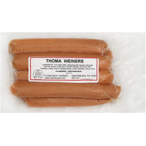 Thoma Meat Market Wieners, Skinless per lb | Shipt