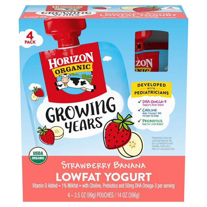 Horizon Growing Years Strawberry Banana Kids' Lowfat Yogurt - 14oz/4ct ...