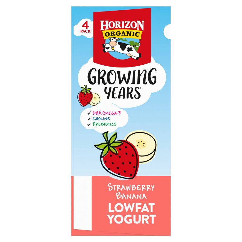 Horizon Growing Years Strawberry Banana Kids' Lowfat Yogurt - 14oz/4ct ...