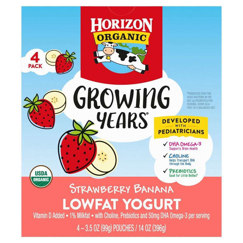 Horizon Growing Years Strawberry Banana Kids' Lowfat Yogurt - 14oz/4ct ...