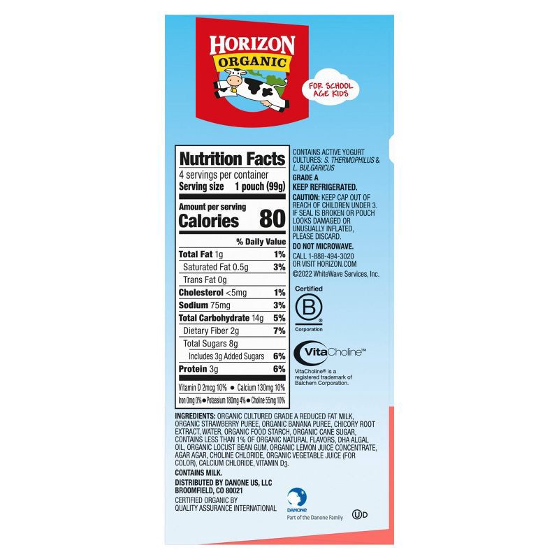 Horizon Growing Years Strawberry Banana Kids' Lowfat Yogurt - 14oz/4ct ...