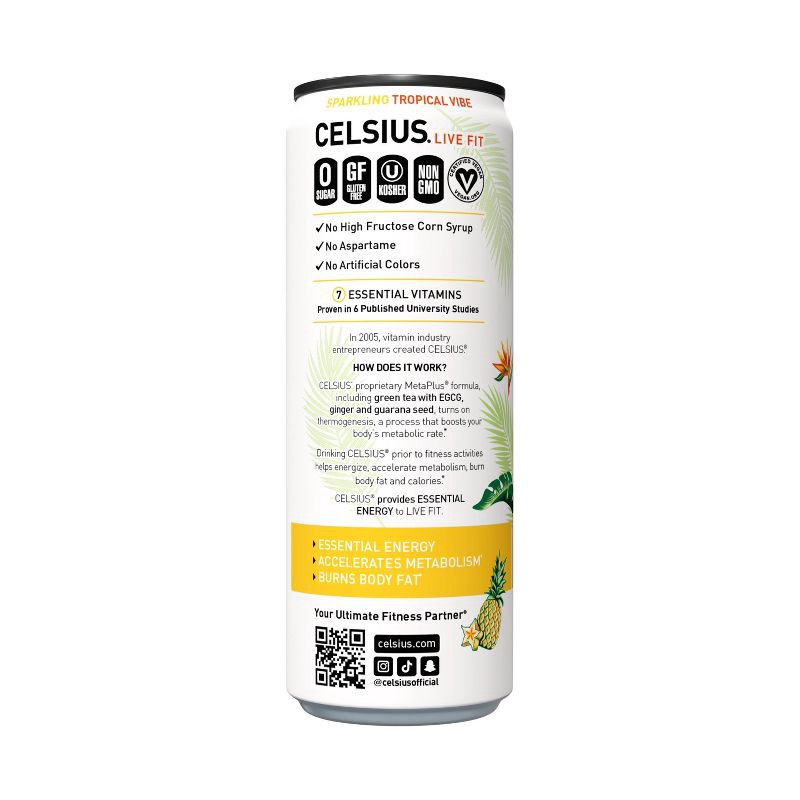 Celsius Tropical Vibe Energy Drink - 12 fl oz Can 12 fl oz | Shipt