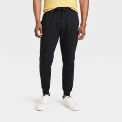 Men's Tapered Fleece Jogger Pants - Goodfellow & Co™ Black L 1 ct | shipt