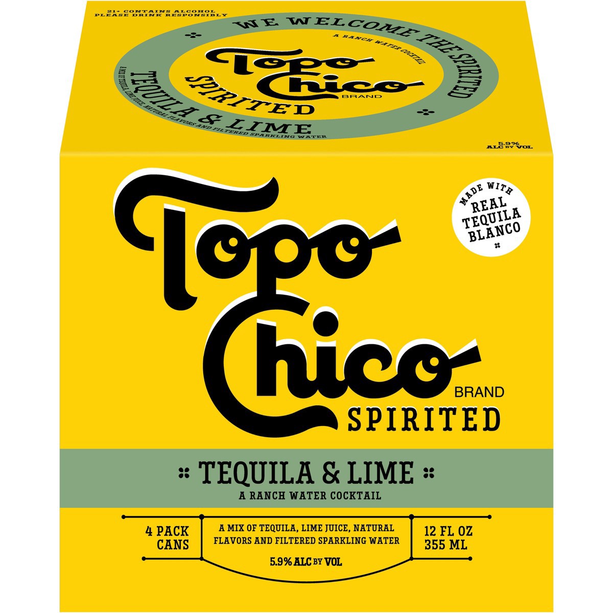 Topo Chico Spirited Tequila & Lime - 4pk/12 fl oz Cans 4 ct; 12 fl oz ...