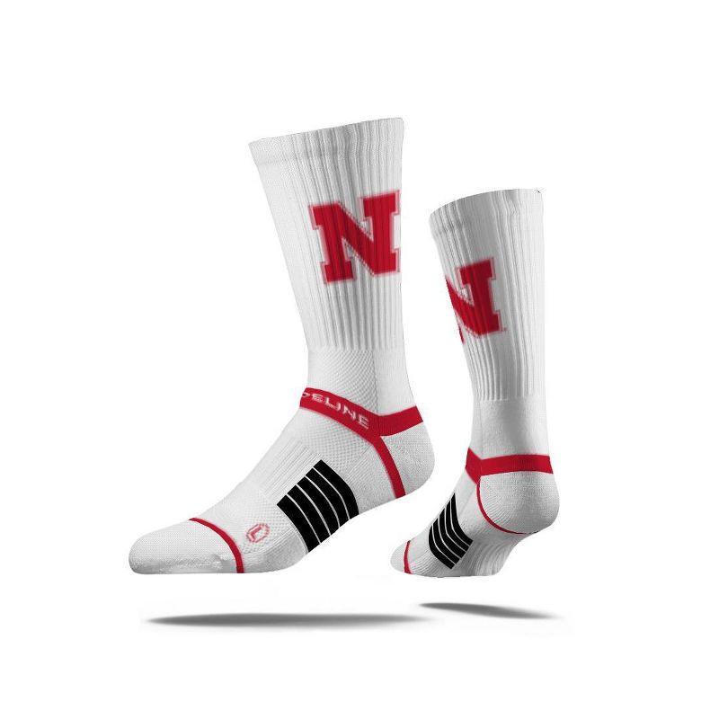 NCAA Nebraska Cornhuskers Premium Knit Crew Socks - White: Cozy Lined ...